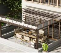 China Custom Aluminum Canopy Gazebo with 98% UV Protection and Polycarbonate Roof - Adjustable Outdoor Shelter for Courtyard for sale