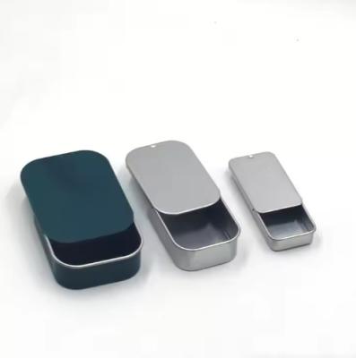 China Factory Stock Push Pull Aluminum Jar 15ml 50ml 80ml Sliding Flat Metal Tin Box for Cosmetics Lipstick Lotion Face Cream for sale