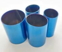 China PVD Coating Blue Stainless Steel Tube Brushing Treatment Chamfer Cutting for Motorcycle Exhaust Pipe Custom Size for sale