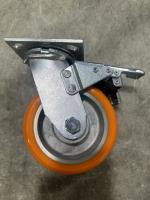 China 4 to 8 Inch Heavy Duty Trolley Wheels Nylon PU Rubber TPR Industrial Roller Caster Wheels 1000kg Capacity for sale