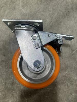 China 4 to 8 Inch Heavy Duty Trolley Wheels Nylon PU Rubber TPR Industrial Roller Caster Wheels 1000kg Capacity for sale