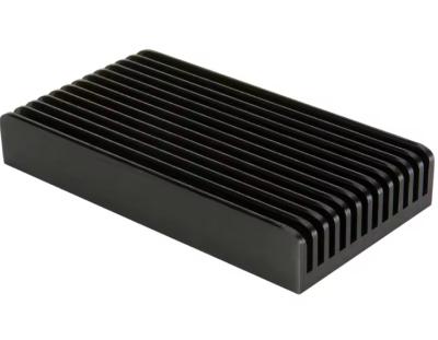 China Custom 6063 Aluminum Extruded Heat Sink - Black Anodized Profile for LED & Electronics Cooling for sale