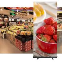 China Portable Double-Sided Roll-Up Banner Display Lightweight Aluminum Frame 80x200cm for Trade Shows for sale