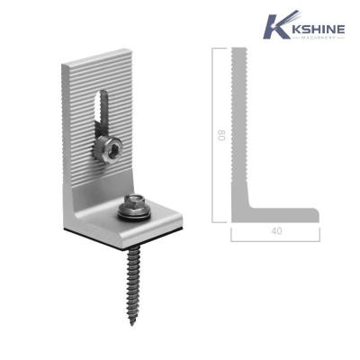 China Custom AL6005-T5 Anodized Aluminum Solar L Foot Mounting Bracket with SUS304 Fasteners for Metal Roof Photovoltaic PV Systems for sale