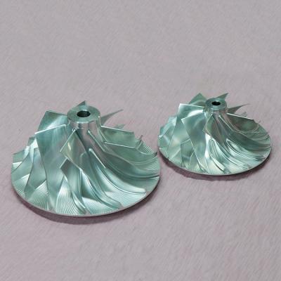 China 42/56mm 11 Blades Turbo Aluminum Billet Compressor Wheel CNC Machined A2000 Grade for sale