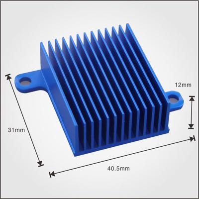 China Custom Design Extruded Aluminium Heat Sink Profile 40mm Blue Anodized 6000 Series T5 for sale