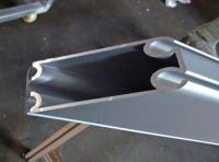 China 100×48mm Clear Anodized Aluminum Extrusion Tent Profile with 45-Degree Cutting | 6063T5 Alloy 0.8-5.0mm Thickness for sale