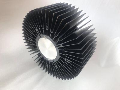 China Black Anodized Aluminum Extrusion Heatsink with 20:1 Aspect Ratio and CNC Machining for LED Cooling Systems for sale