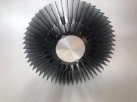 China Black Anodized Aluminum Extrusion Heatsink with 20:1 Aspect Ratio and CNC Machining for LED Cooling Systems for sale