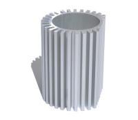 China Custom Round Aluminum Heat Sink Extrusion AL6063 T5 Profile Radiator 100mm for sale