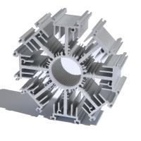 China Custom Round Aluminum Heat Sink Extrusion AL6063 T5 Profile Radiator 100mm for sale