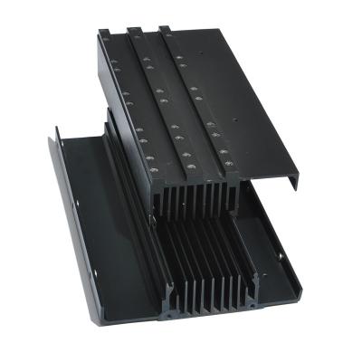 China Black Anodized Aluminum Heat Sink Profile 6063 T5 Electronic Cooling Extrusion for sale