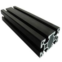 China Custom 6063 T5 Aluminum Extrusion Profiles with Black Anodized Linear Rail Slot - ISO9001 Certified for sale