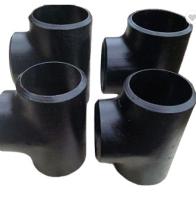 China ASME B16.28 Sch 40 Carbon Steel Pipe Tee 90 Degree 2.5D Butt Weld Black Painting for sale