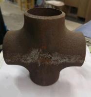 China Customized A234 WPB Carbon Steel Cross SCH 80 Thick Wall 4 Way Pipe Fitting for sale