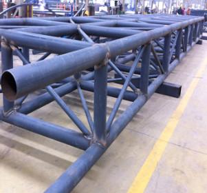 China TUV Certified Prefabricated Aluminum Alloy Roof Truss 6082-T6 200x200mm Bolt Connection for sale