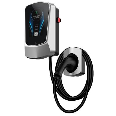 China Commercial EV Charger Type 2 Wall Mount 32A 4.3 Inch Display Smart App Control for sale