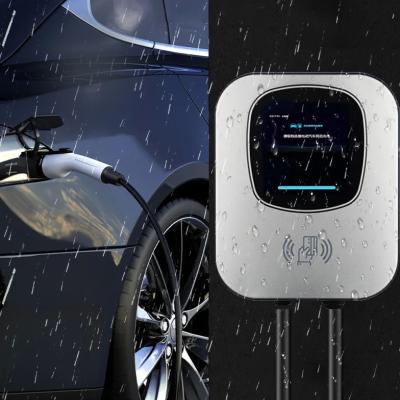 China Wall Boxer Single Gun 32A 3 Phase EV Type 2 Chargers Wall Mounted for sale