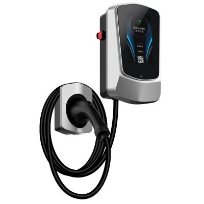 China 22kW Commercial Wall Mounted EV Charger 5m Cable IP65 16A 32A AC220V 380V for sale