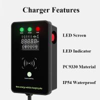 China 5 Gears Shift LED Screen Wall Mounted EV Charging Station 32A AC220V Adjustable Current for sale