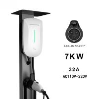 China Swiping Card Column Mounted 240V 32A Type 1 EV Charger for Tesla BMW for sale