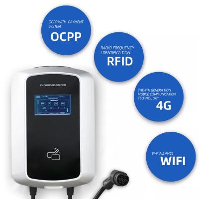China European Standard 3 Phase WiFi Wall Mounted EV Charging Station 32A 480V for Home for sale