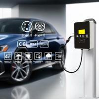 China American Standard Single Gun 11kW 22kW Electric Car Wall Box Home Charger with Overcurrent Protection for sale