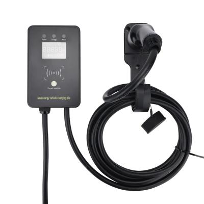 China AC 220V 32A Wall Mounted EV Charging Station with RFID Card and 4.3 Inch LED Screen for sale