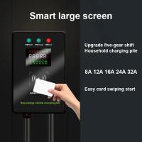 China Type1 And Type2 Smart Larger Screen Wall Mounted EV Charging Station Blue Tooth for sale