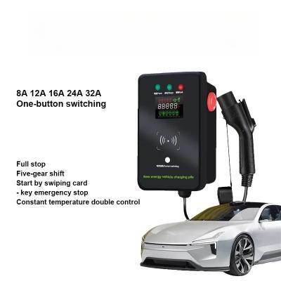 China LED Display Screen 7kw 5m Cable Wall Mounted EV Charging Station Single Gun for sale