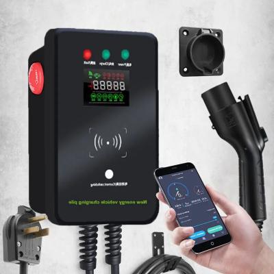 China IP67 European Standard Swipe Card AC Wall Box EV Charger 32A 220V Leakage Protection for sale