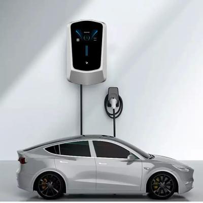 China Wall Mounted EV Charging Station 11kW 22kW 4.3 Inch Screen WiFi 5m Cable IP66 for sale