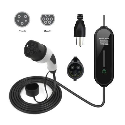 China Waterproof Shell 5 Meters Cable 16A LED Indicator AC Fast Charger For EV for sale