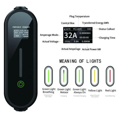 China 7kW 5 Gears Shift Portable AC EV Charger with IP67 Waterproof and Adjustable Current 8A-16A for sale