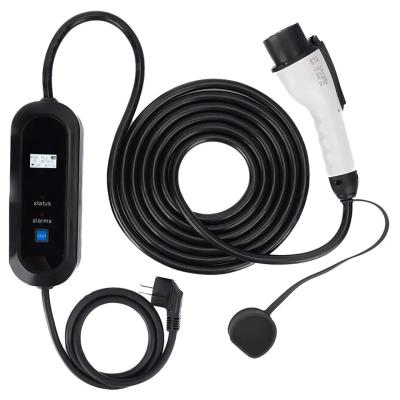 China 15m Cable 3.3kw Portable AC EV Charger With Screen Display for sale