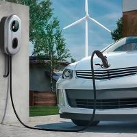China 230V 400V Touch Button Level 2 EV Charger Wall Mount IP65 5m Cable for sale