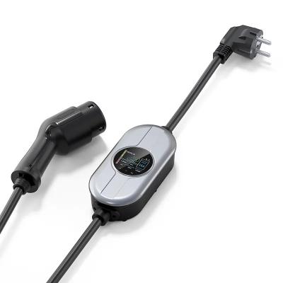 China Portable EV Charging Station 1 Phase AC 230V 5m or 7.4m Cable 16A 32A for sale