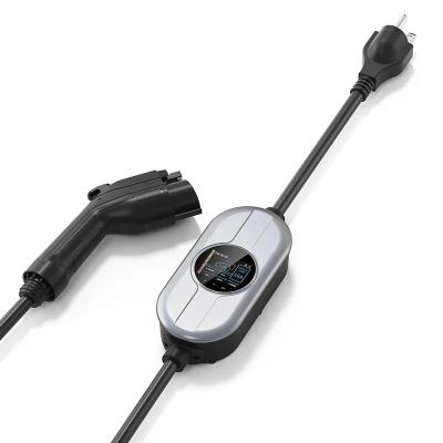 China Single Phase Schuko Adapter 16A Portable EV Charging Station With LCD Display for sale