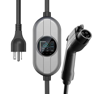 China Touch Screen 32A Portable AC EV Charger 50-60Hz Fast Charging SAE J1772 for sale