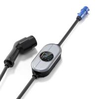 China Type 2 IEC Adjustable Current Pilot Lamp OLCD Portable AC EV Charger Waterproof for sale