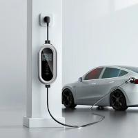 China SAE J1772 7.4m Cable Adjustable Current Mobile EV Charging Station With FCC for sale