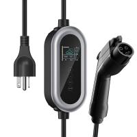 China SAE J1772 7.4m Cable Adjustable Current Mobile EV Charging Station With FCC for sale