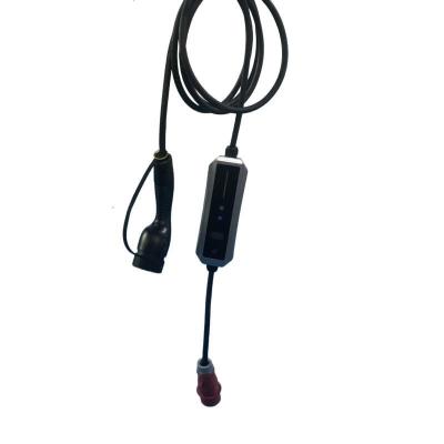 China Type 1 16A/32A LED Screen Portable AC EV Charger With CEE Plug for sale