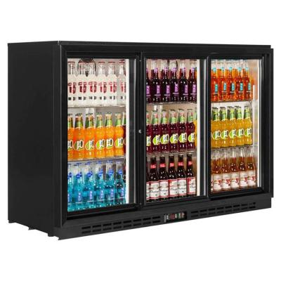 China Under Counter Triple Glass Back Bar Cooler With Fan Cooling R134a Commercial for sale