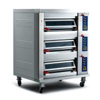 China Electric Pizza Baking Oven 3 Deck 6 Trays  380V 50Hz 19.8KW for sale