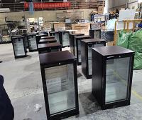 China Hotel 108L Fan Cooling Display Beer Bar Refrigerator Glass Hinge Door Back Bar Cooler for sale