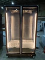 China 2 Glass Doors Beverage Display Fridge Commercial Upright Refrigerator for sale