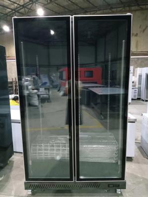 China 2 Glass Doors Beverage Display Fridge Commercial Upright Refrigerator for sale