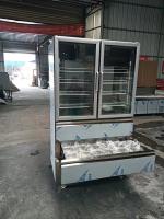 China Upright Refrigerator 2 Glass Door For Freezer 2 Drawers For Chiller For Kitchen With 110V/60Hz for sale