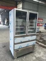 China Upright Refrigerator 2 Glass Door For Freezer 2 Drawers For Chiller For Kitchen With 110V/60Hz for sale